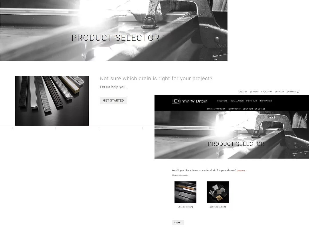 Infinity Drain Product Selector | phcppros